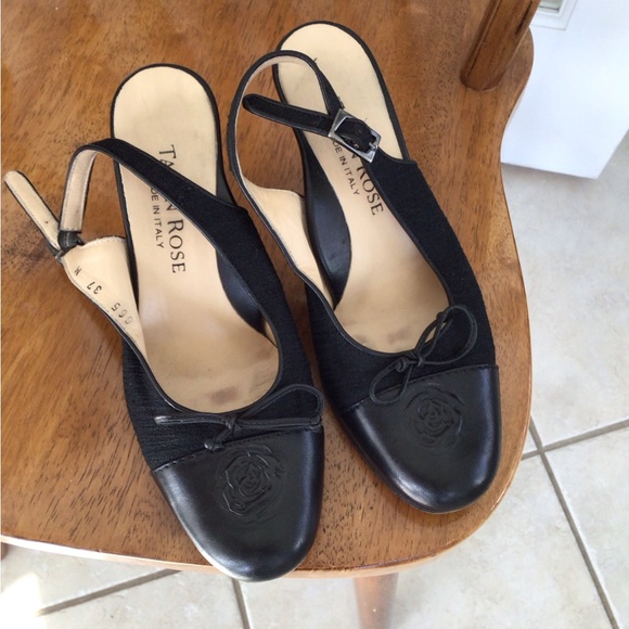 Taryn Rose | Shoes | Taryn Rose Sling Back Size 37m Fabric With Leather Toe And Trim Rose ...